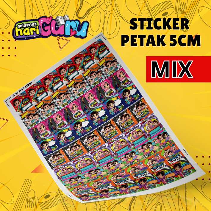 [READY STOCK] Sticker Label Hari Guru | Petak 5cm | Mirrorcote Sticker ...