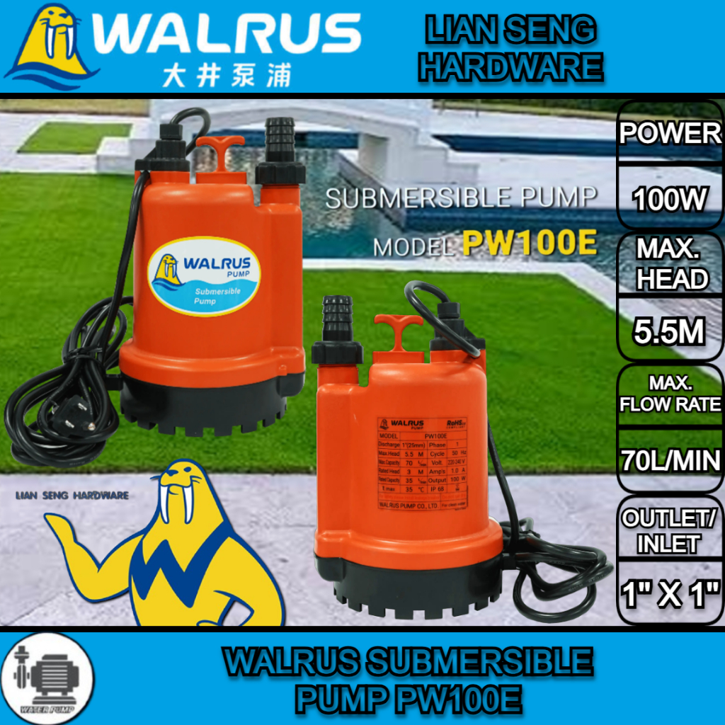 WALRUS SUBMERSIBLE PUMP PW100E | Shopee Malaysia