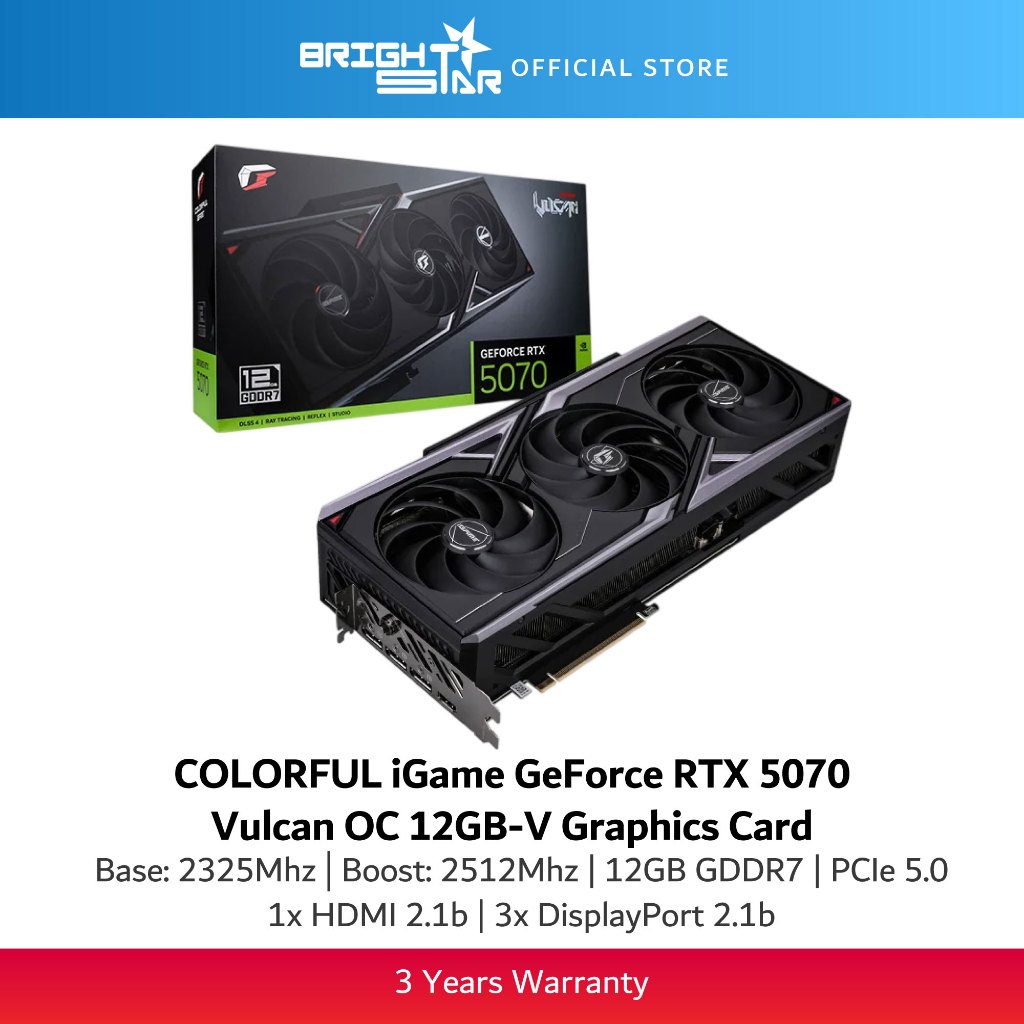 COLORFUL iGame GeForce RTX 5070 Vulcan OC 12GB-V Graphics Card | Shopee ...