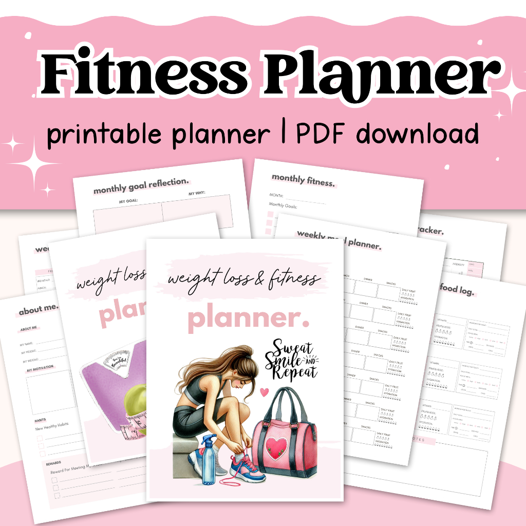 Weight Loss Planner, FitnesJournal PDF Printable, Health Planner ...