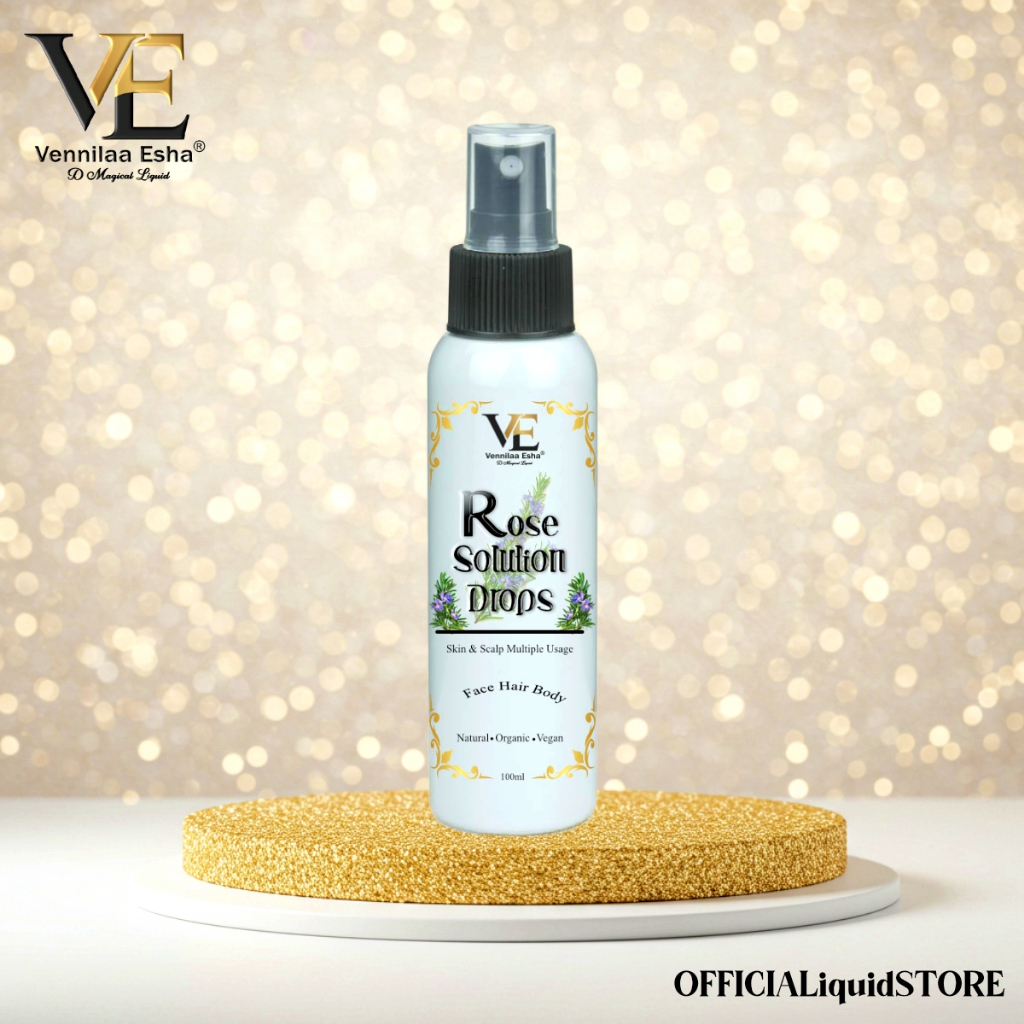 VE Rose Solution Drops (Moringa+Rosemary+Hydrosol Rose+Amla) Multiple ...