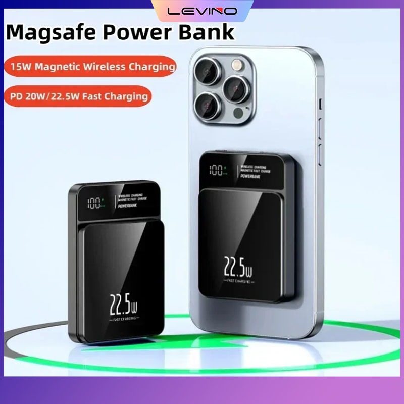 Magnetic Wireless Charger Power Bank 20000mAh Portable Induction ...