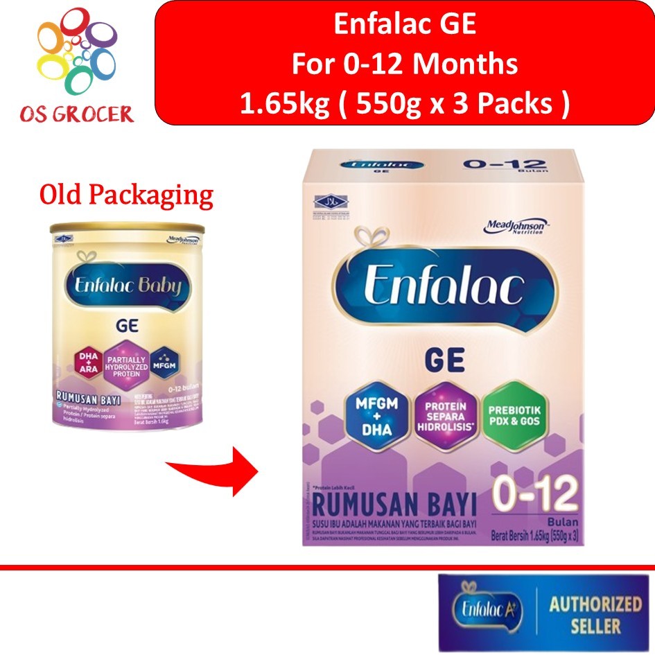 💢 Enfalac Babty GE For 0 To 12 Months 1.65kg ( 550g x 3 Packs ) | Shopee Malaysia