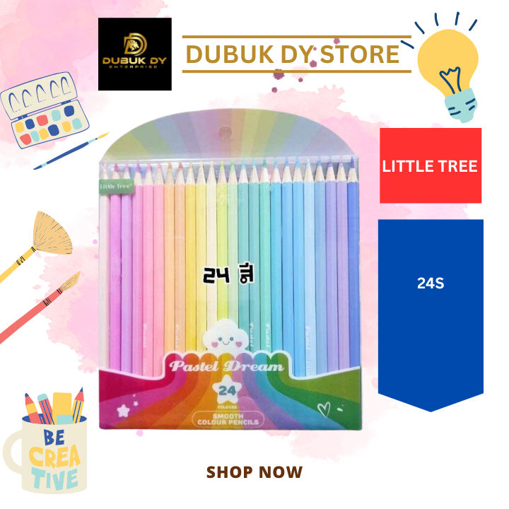 LITTLE TREE COLOUR PENCILS 24S (RAINBOW VERSION) | Shopee Malaysia