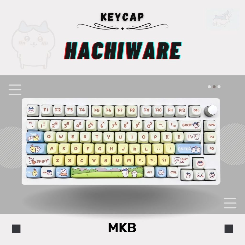MKB Hachiware PBT Dye Sublimation MOA Profile Keycap Set for Mechanical ...
