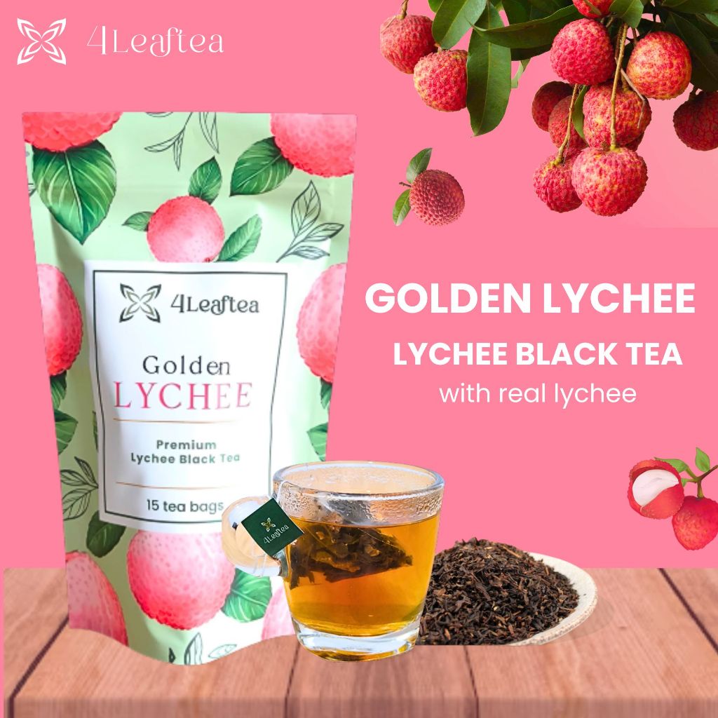 4Leaftea Golden Lychee Black Tea Bags Premium Lychee Fruit Tea with ...