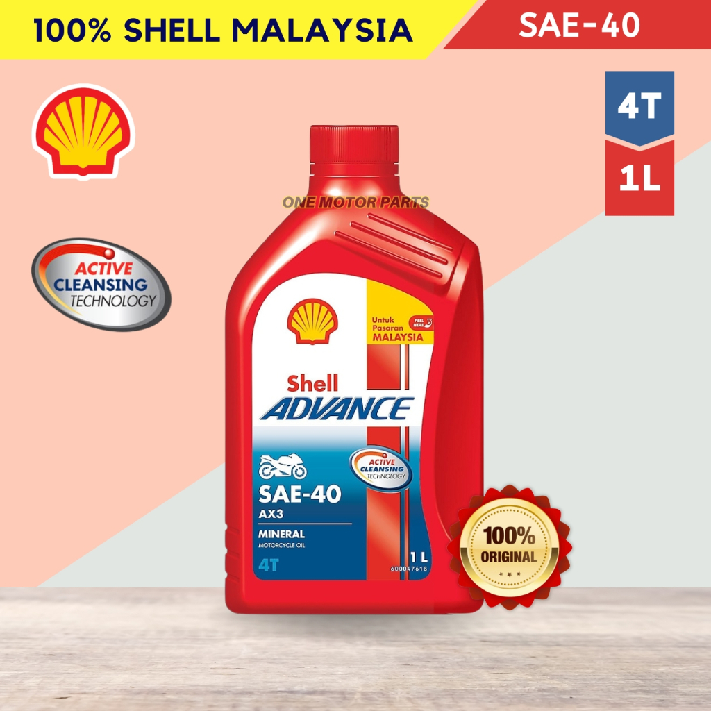Shell AX3 Engine Oil Minyak Enjin Yamaha Honda Modenas SYM SM Sport ...