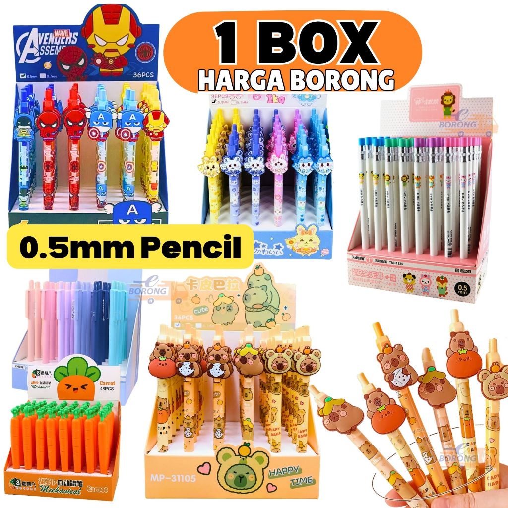 BORONG【1 Box】0.5mm Mechanical Pencil 0.5 School Student Cute Stationery ...