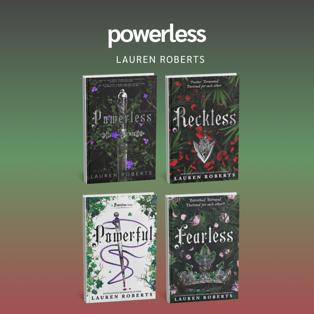 SET powerless trilogy series by lauren roberts reckless powerful ...