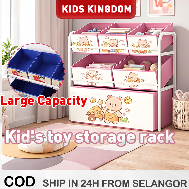 Kids Toys Storage Rack Toy Storage Organizer 3 and 4 Tiers Layers Rak ...