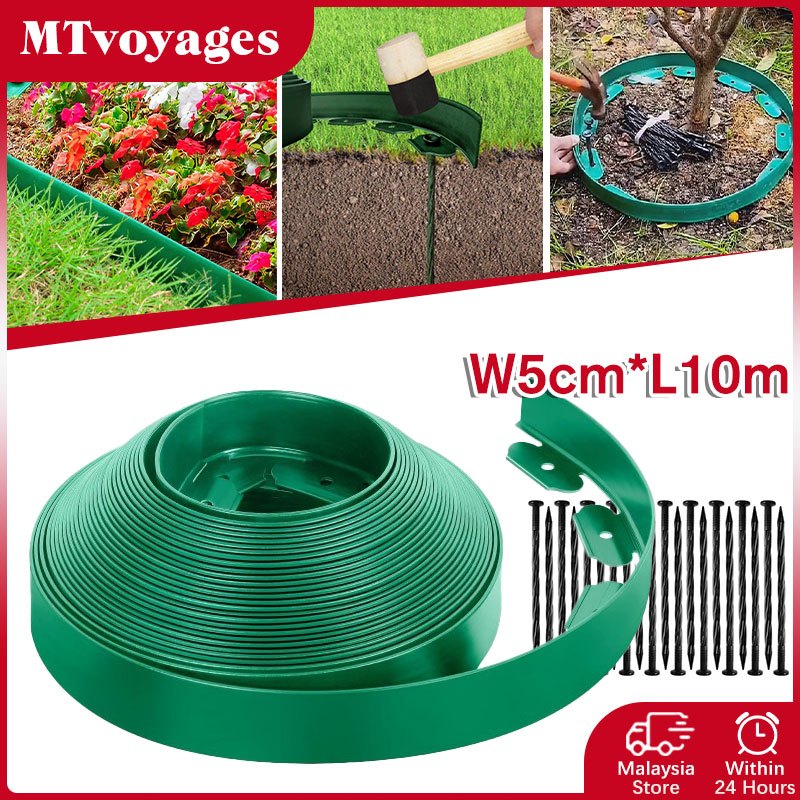 10M with thirty nails Root Barrier Garden Edging Fence Belt Border ...