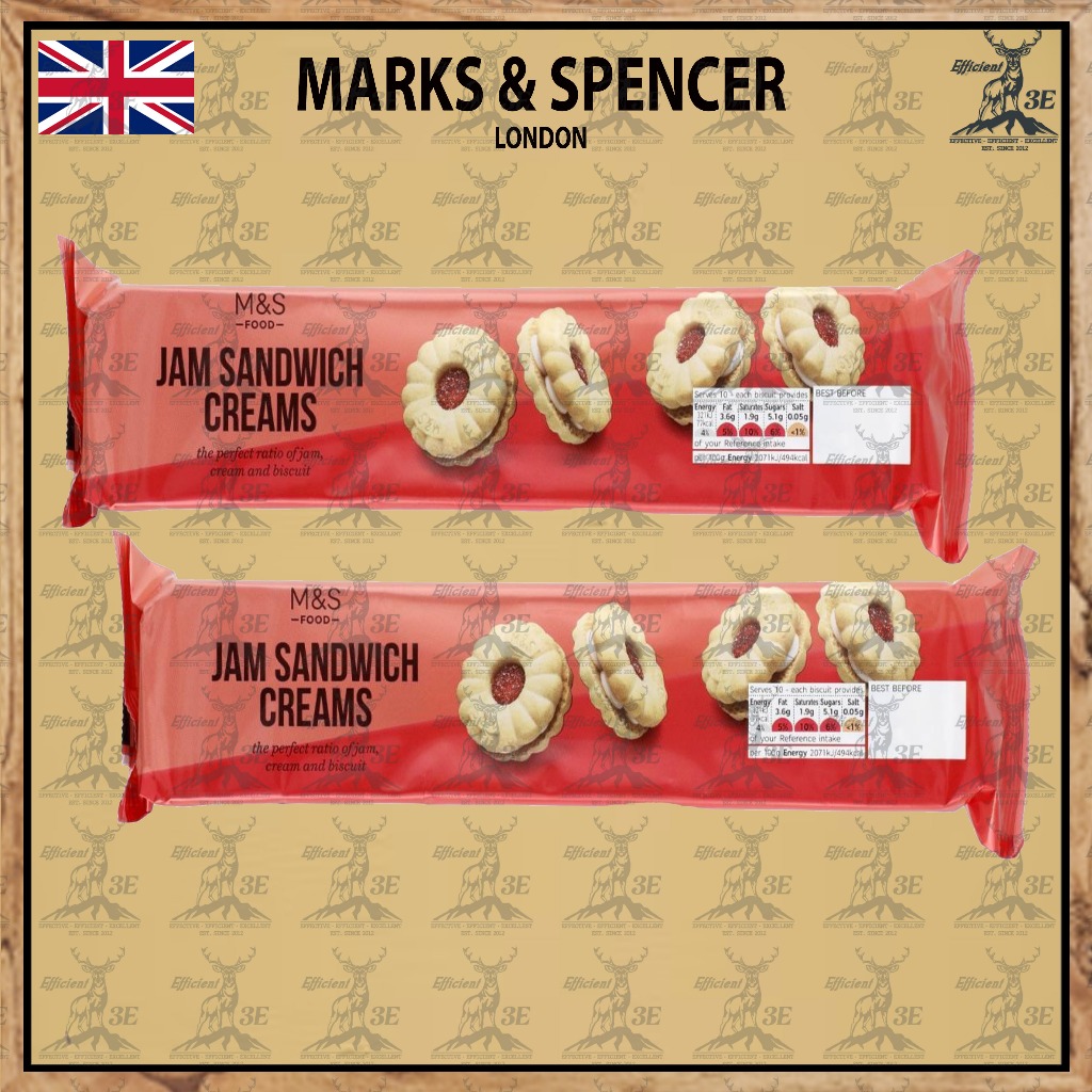 🌟 M&S Mark & Spencer Jam Sandwish Creams Biscuits Cookies (Single Pack ...