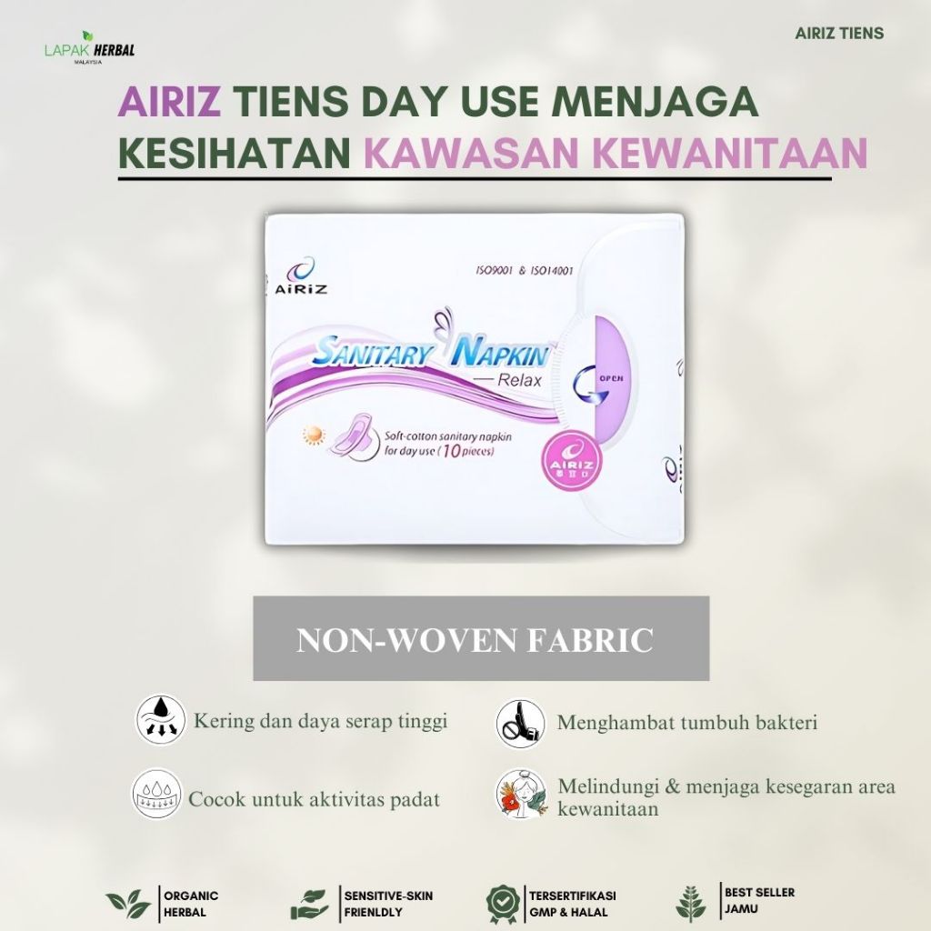 Airiz Day Use Pembalut Herbal Tiens Original Sanitary Napkids Pad ...