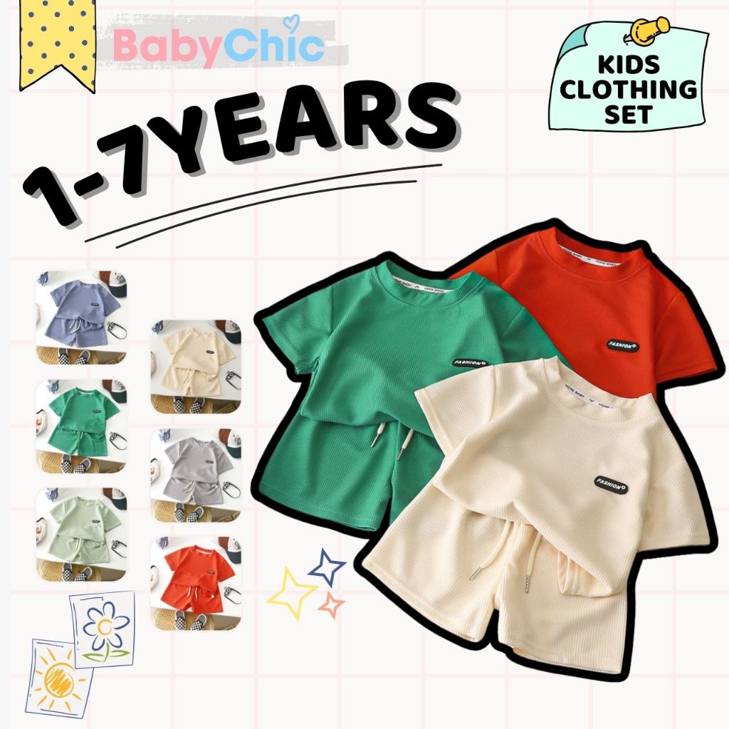 Kids Short Sleeve Clothing Set Baju Budak Lengan Pendek Pakain Kanak ...