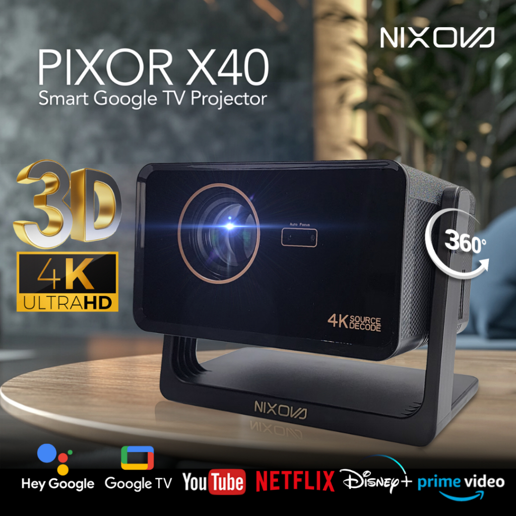 NIXOVA PIXOR X40 New Smart Portable Google TV LCD Projector | Shopee ...
