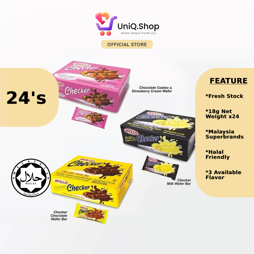 [New Stock] Apollo Checker 18G X 24’S | Strawberry Bar Chocolate Milk ...