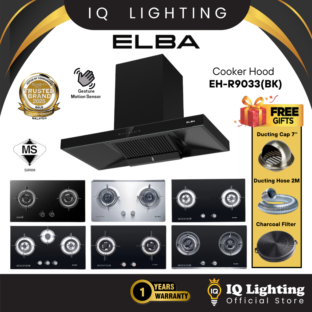 🔥FREE SHIPPING🔥Elba Designer Hood EH-R9033(BK) Full Black Series Hood ...