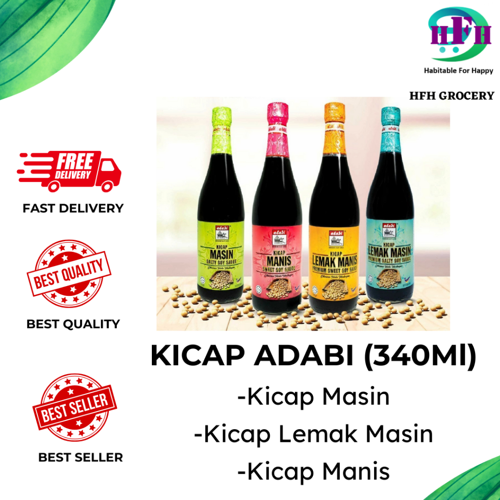 🔥 ADABI Kicap Masin / Kicap Manis/Kicap Lemak Masin (340ml) 🔥 | Shopee ...