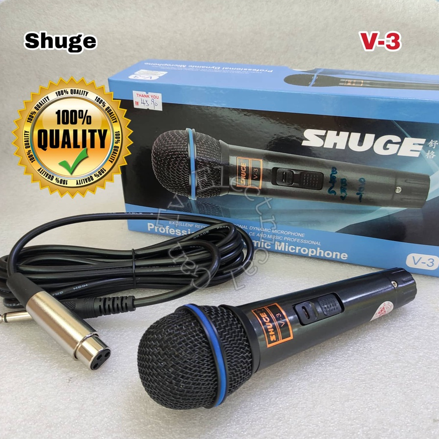 Shuge V-3 Dynamic Professional Wired Handheld Microphone Mic Karaoke ...