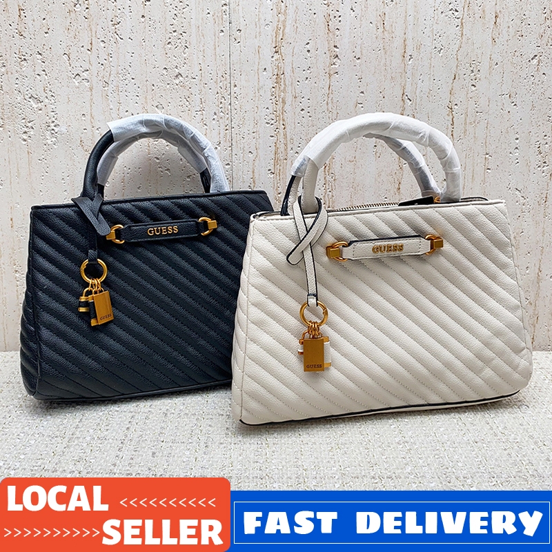 GS Double Top Handle Bag Black Quilted Sela Small Girlfriend Satchel ...