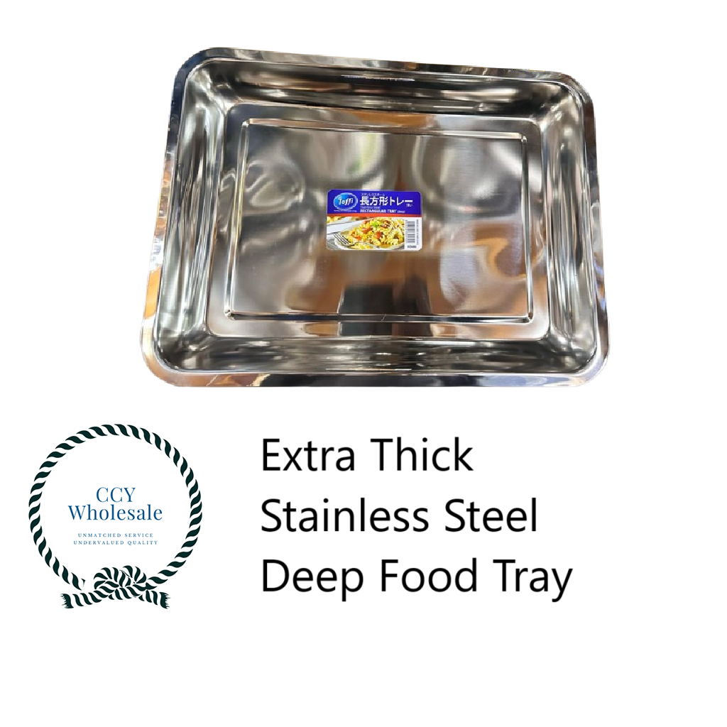 TOFFI Deep Rectangular Tray Stainless Steel Dulang Besi Dalam K0440 ...