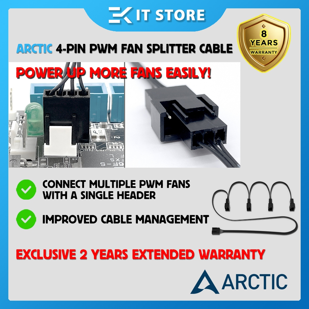 Original Arctic 4-Pin PWM Fan Splitter Cable Connect Multiple Fans PST ...
