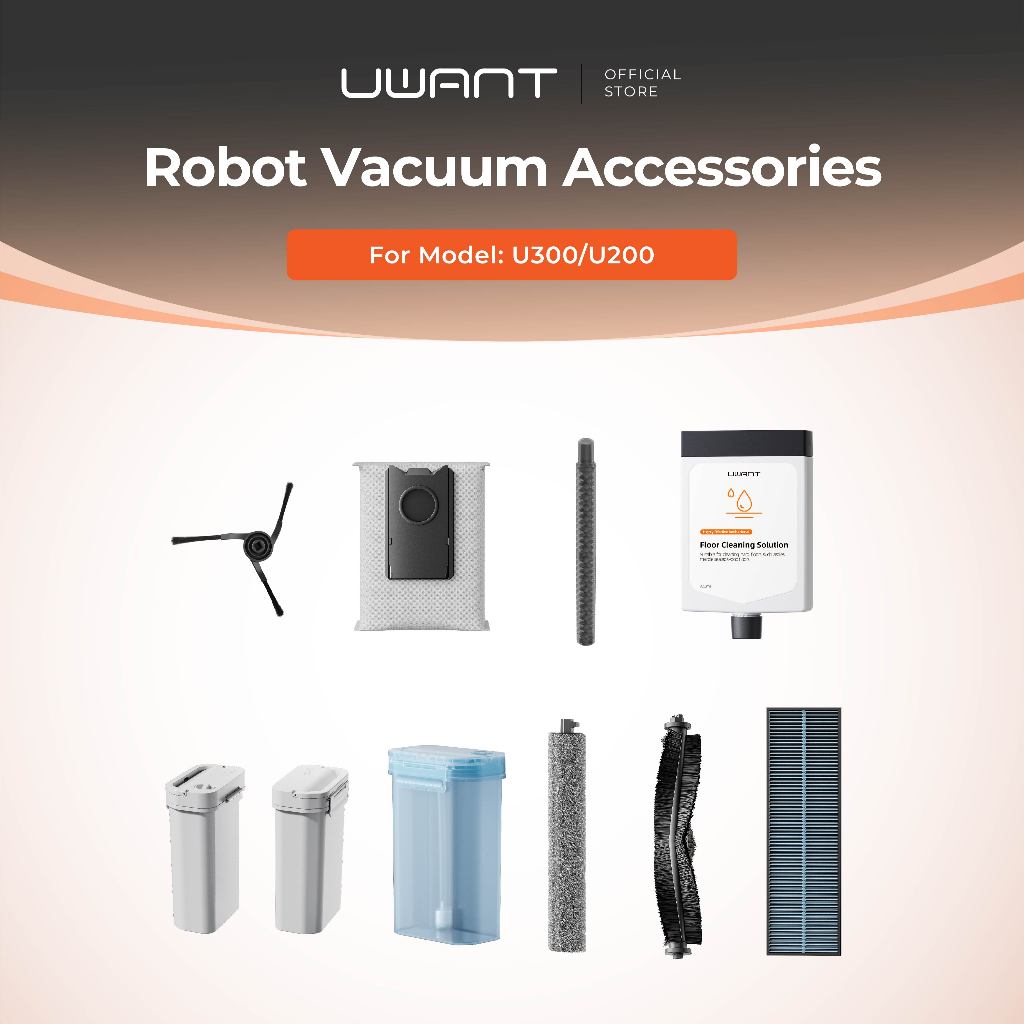 UWANT U300/U200/U200 Pro Robot Vacuum Accessories - Brush, Filter, Mop ...