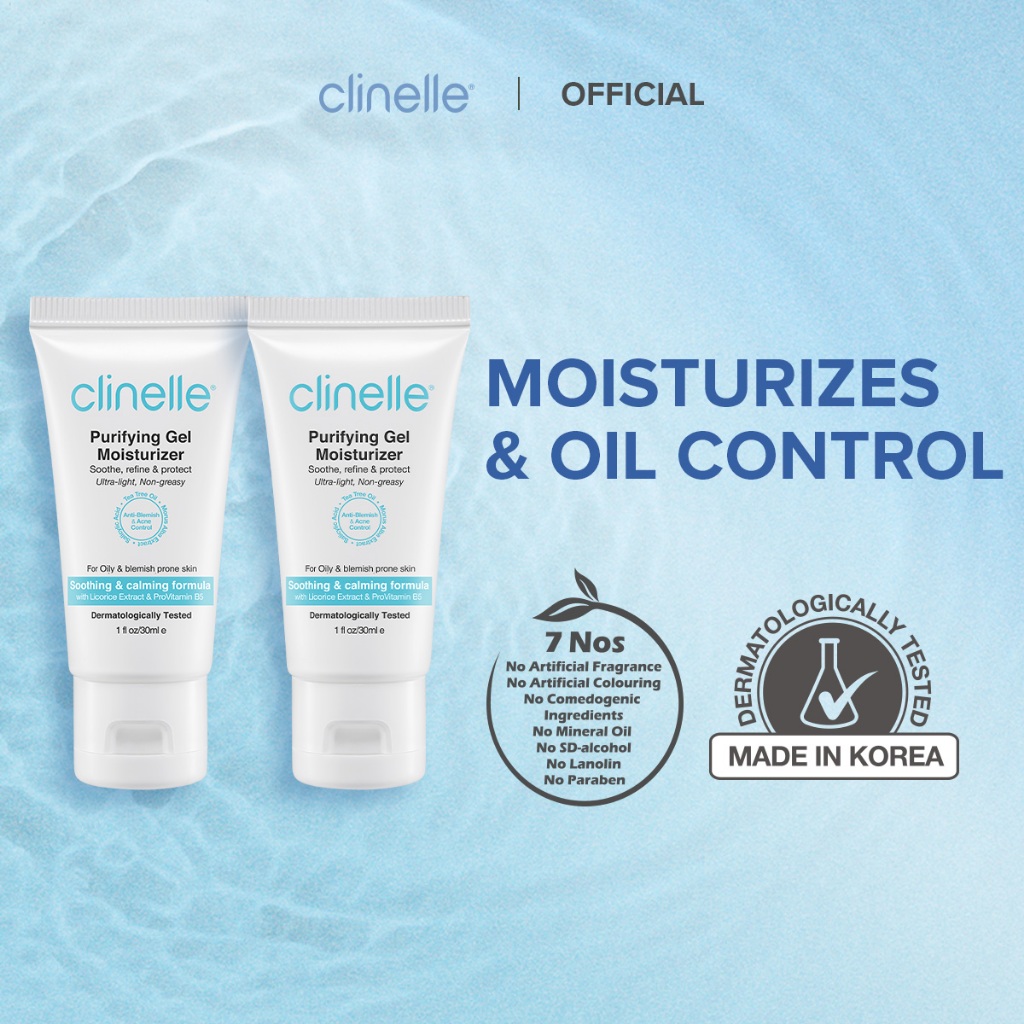 Clinelle Purifying Gel Moisturizer 30ml - Lightens Scars, Reduces ...