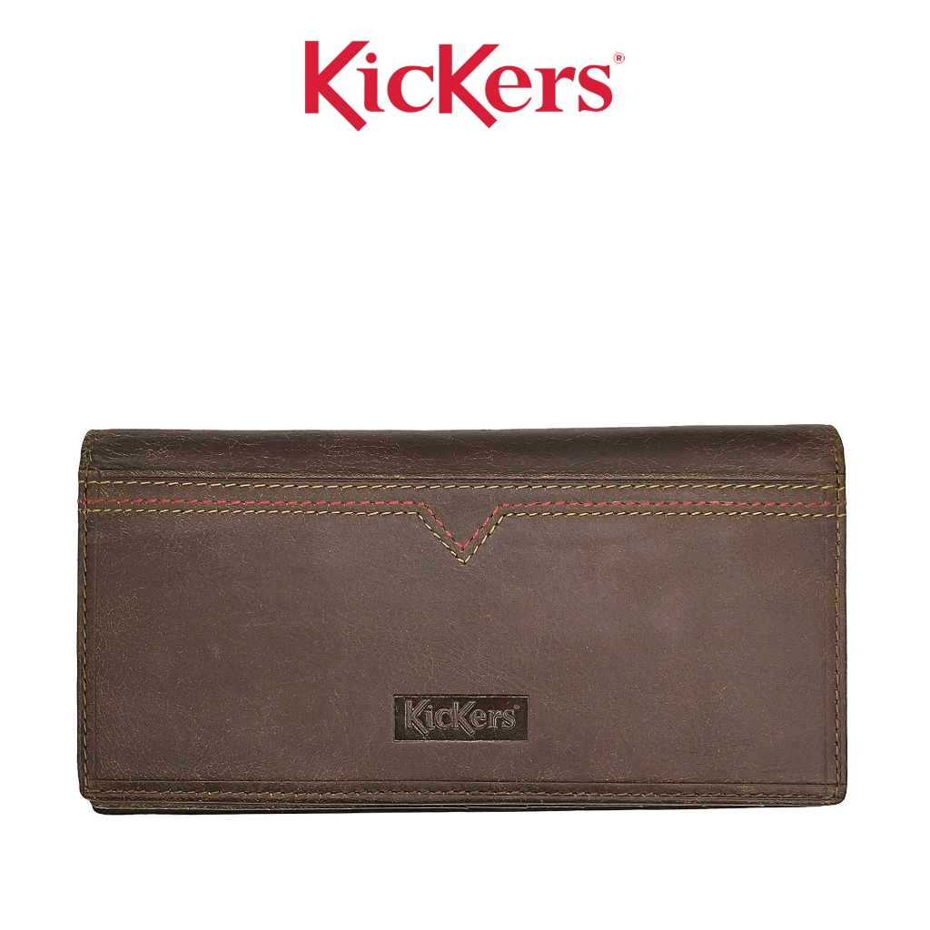 Kickers Genuine Top Grain Leather Long Bifold Wallet – Unisex Design # ...