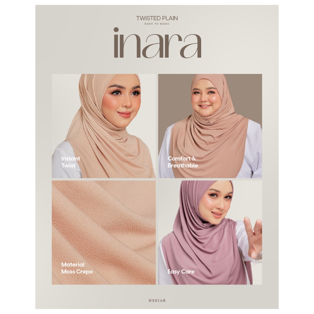 INARA Tudung Instant Sarong Twist by HEEJAB Tak payah Gosok ...