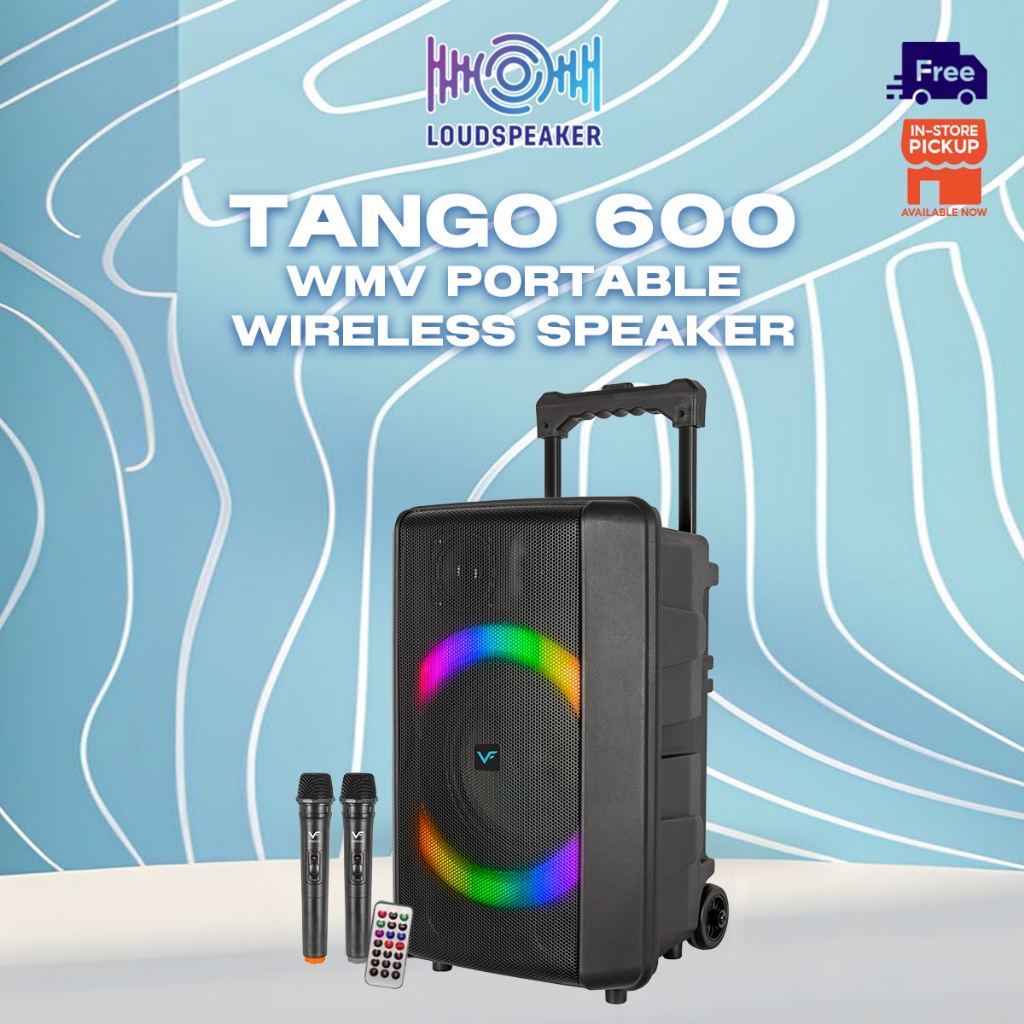 Vinnfier VF Tango 600 WMV 90W Max Portable Trolley Wireless Bluetooth Speaker Karaoke Set USB ...