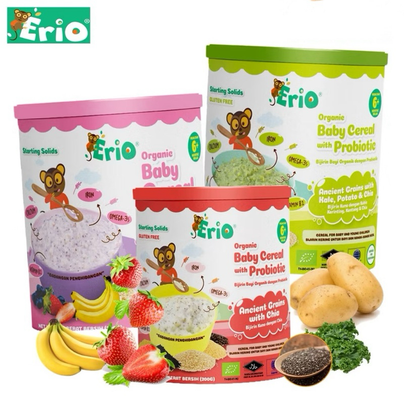 ERIO Organic Baby Cereal With Probiotic-Ancient Grain,Kale,Potato ...