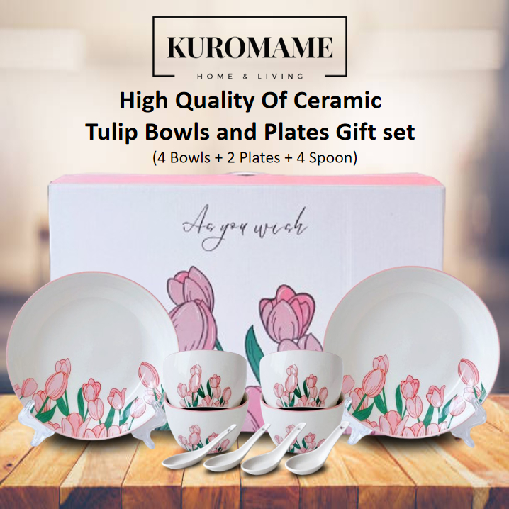 KUROMAME Ceramic Dinnerware Gift Set With Box Bowl Set Mangkuk Pinggan ...