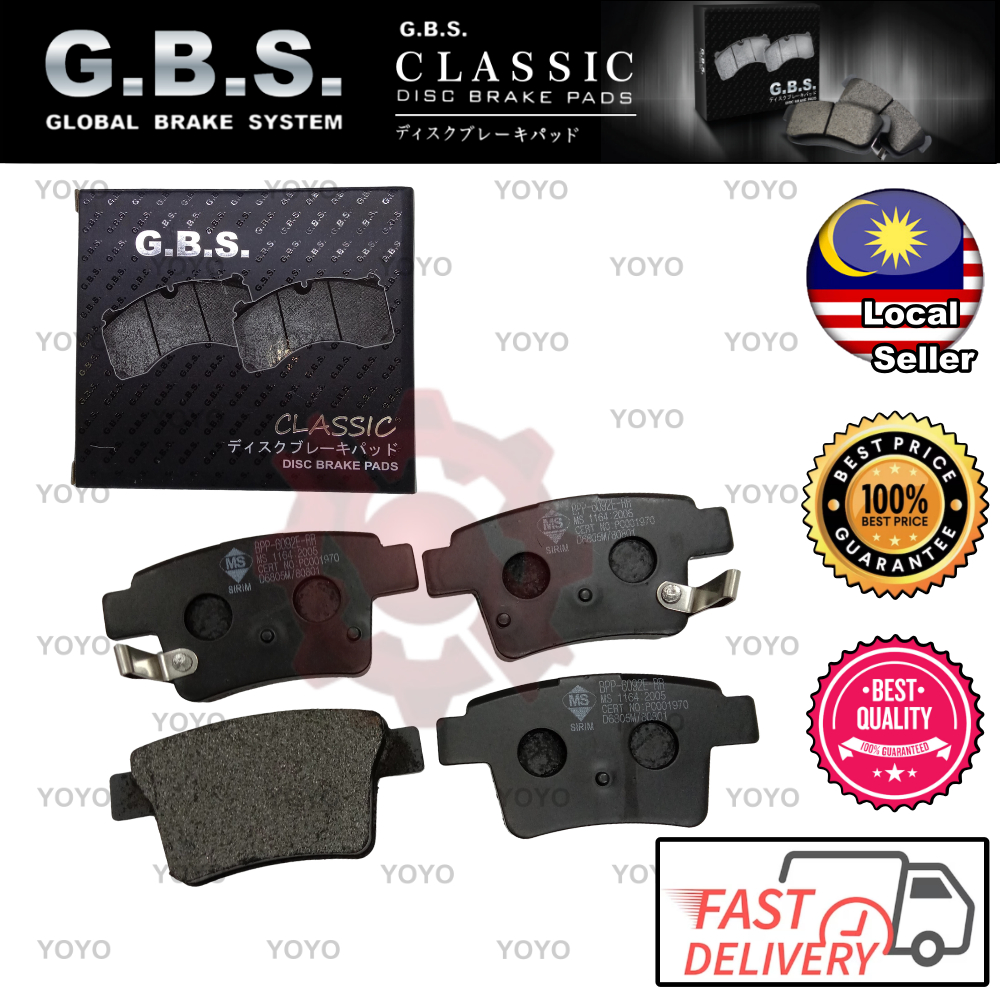 Proton GEN2, Persona 2007, Satria Neo GBS (Rear) Brake Pad (6092E-RR ...