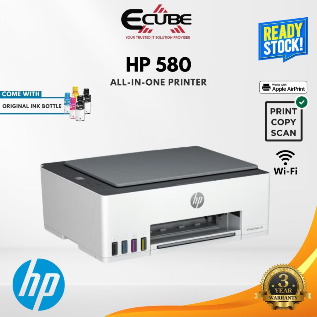 HP 580/ HP 520 Smart Tank All-in-One Wireless Ink Tank Printer (MAC ...