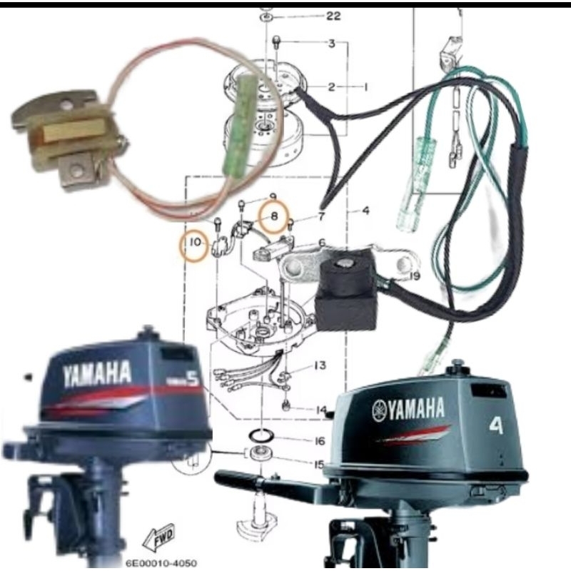 YAMAHA OBM 4HP/5HP Pulser Coil 6E0-85592/95 # 2 stroke outboard engine ...