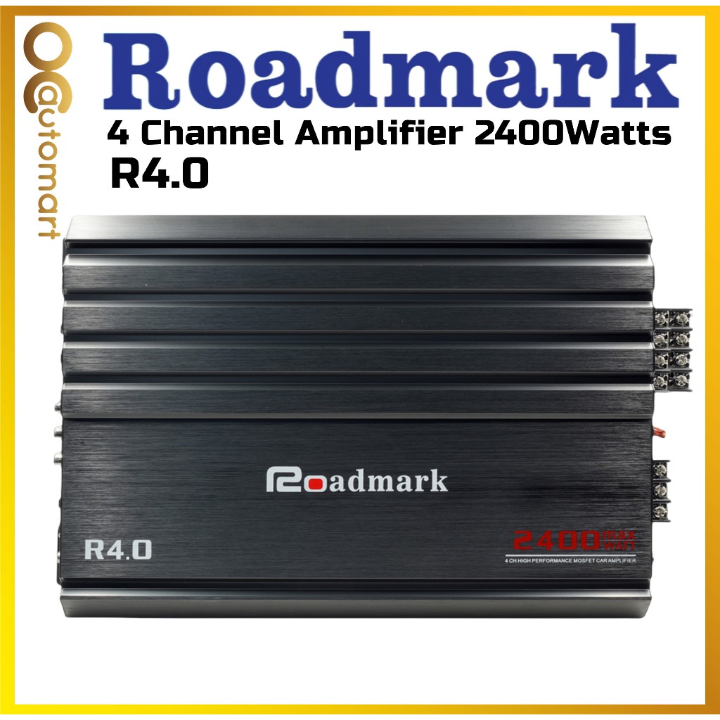 ROADMARK R4.0 4-CHANNEL CLASS AB HIGH PERFORMANCE MOSFET CAR AMPLIFIER ...