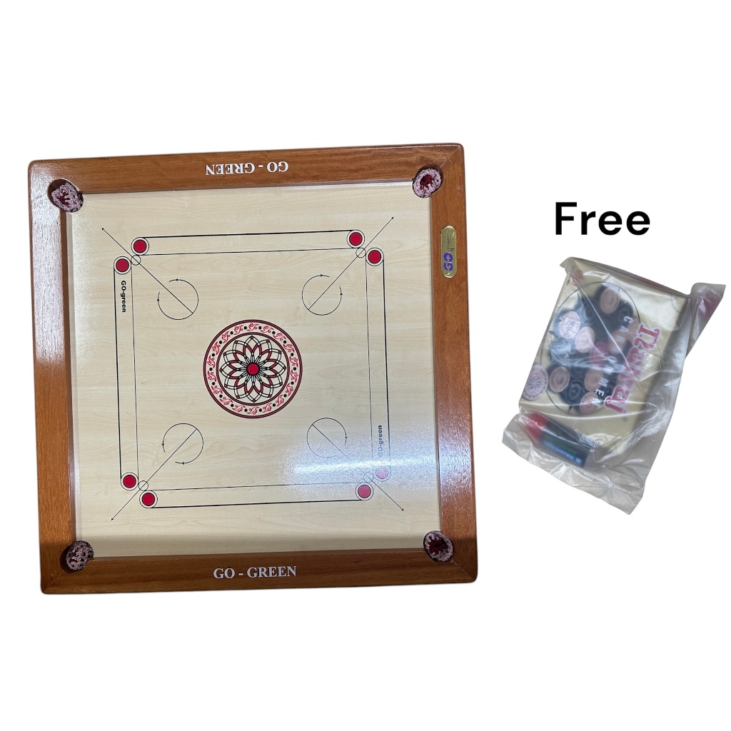 GO GREEN Super Quality carrom board (TOURNAMENT ) | Shopee Malaysia
