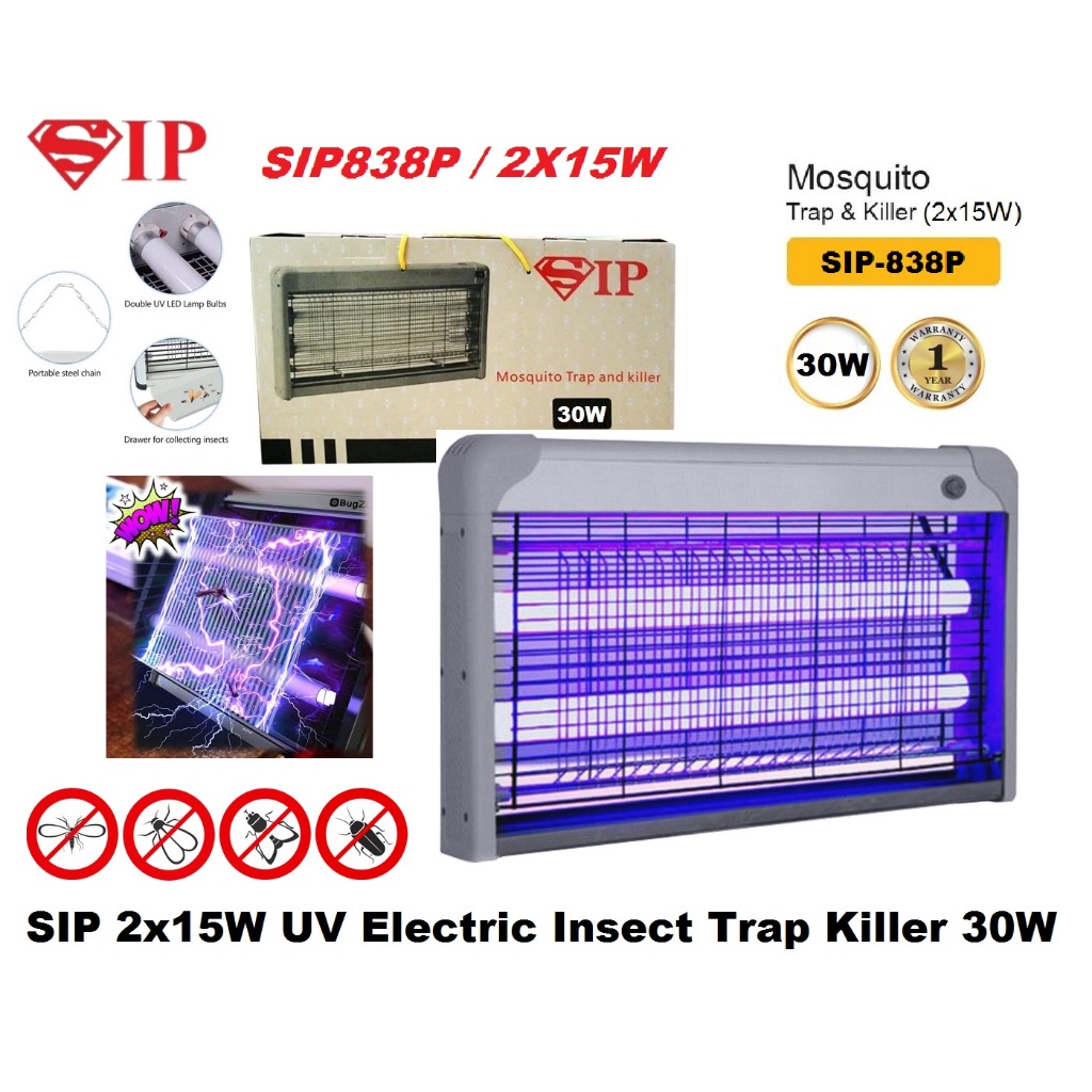 Super SIP 2 x 15W UV Light Insect Trap Killer Fitting 30W | Shopee Malaysia