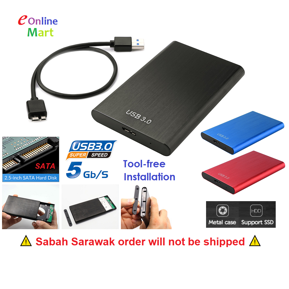 USB 3.0 2.5 inch SATA External Hard Disk Casing Tool-Free 2.5 Hard Disk ...
