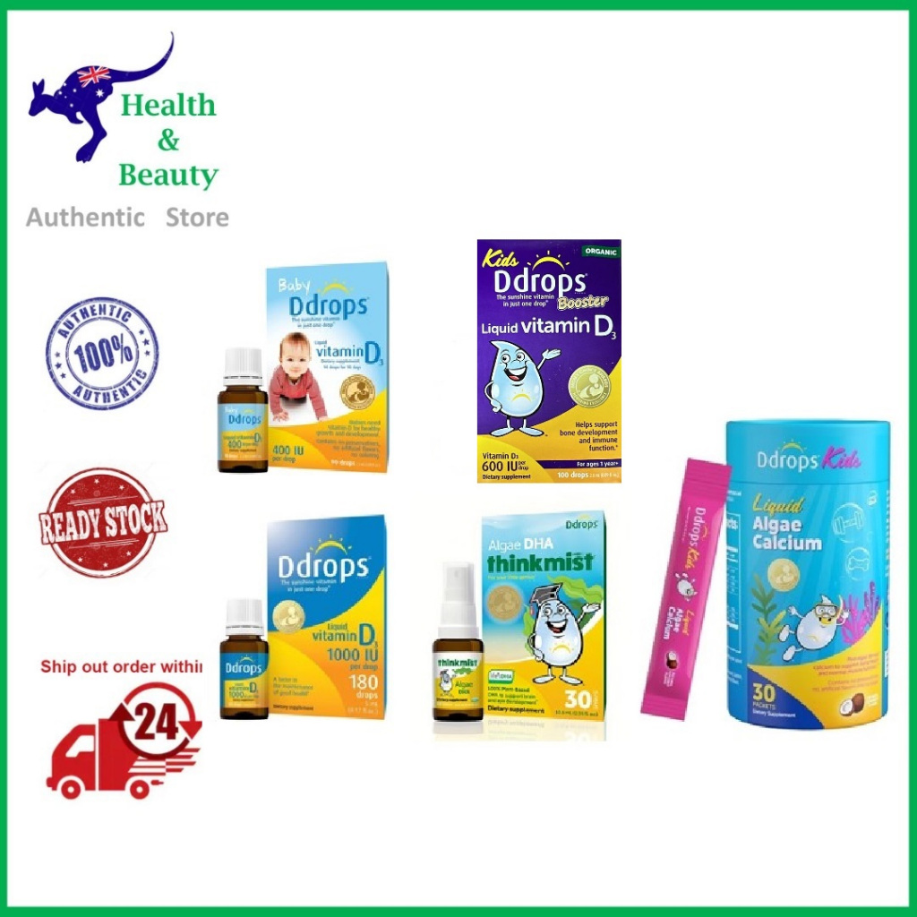 Baby Ddrops Liquid Vitamin D3 400 IU , Ddrops® Booster 600 IU , Ddrops Algae DHA, Ddrops Liquid ...