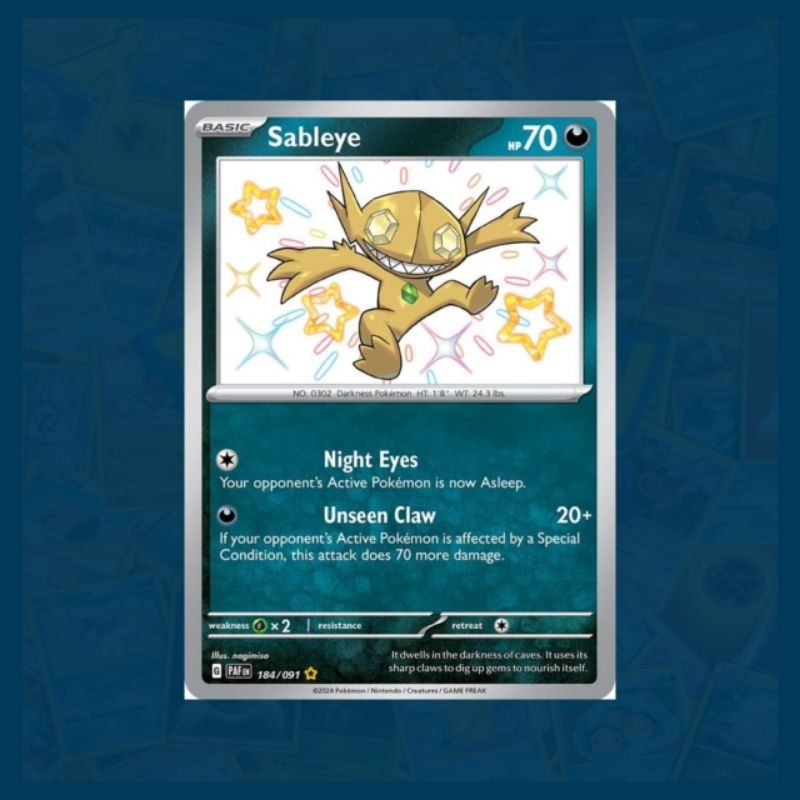 Sableye (184/091) Shiny Rare | Paldean Fates | Pokemon TCG Card ...