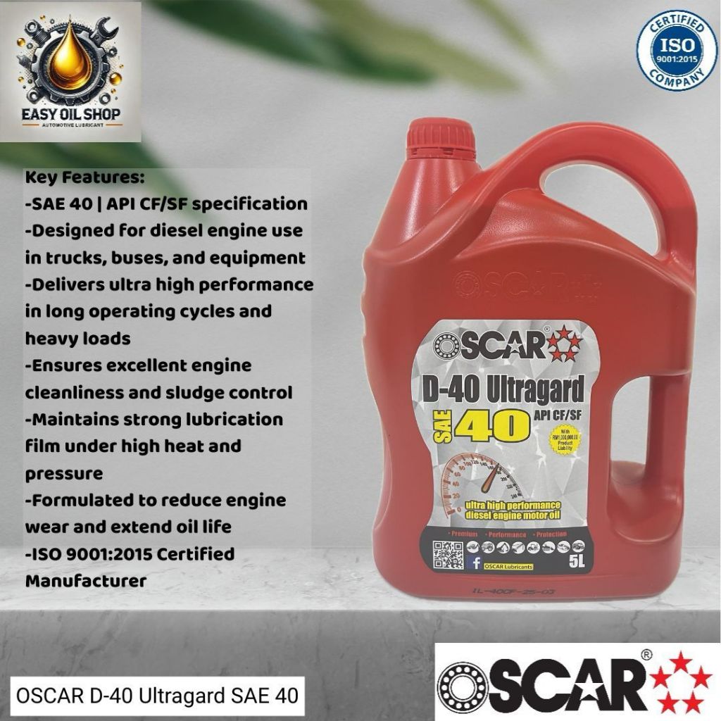 OSCAR D-40 Ultragard SAE 40 Diesel Engine Oil (5L) | Shopee Malaysia