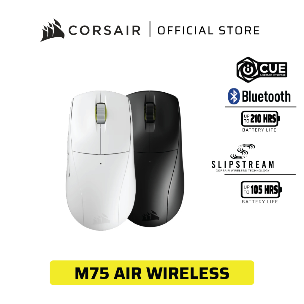 CORSAIR M75 Air Wireless/M75 RGB Lightweight Wired Gaming Mouse - Black ...