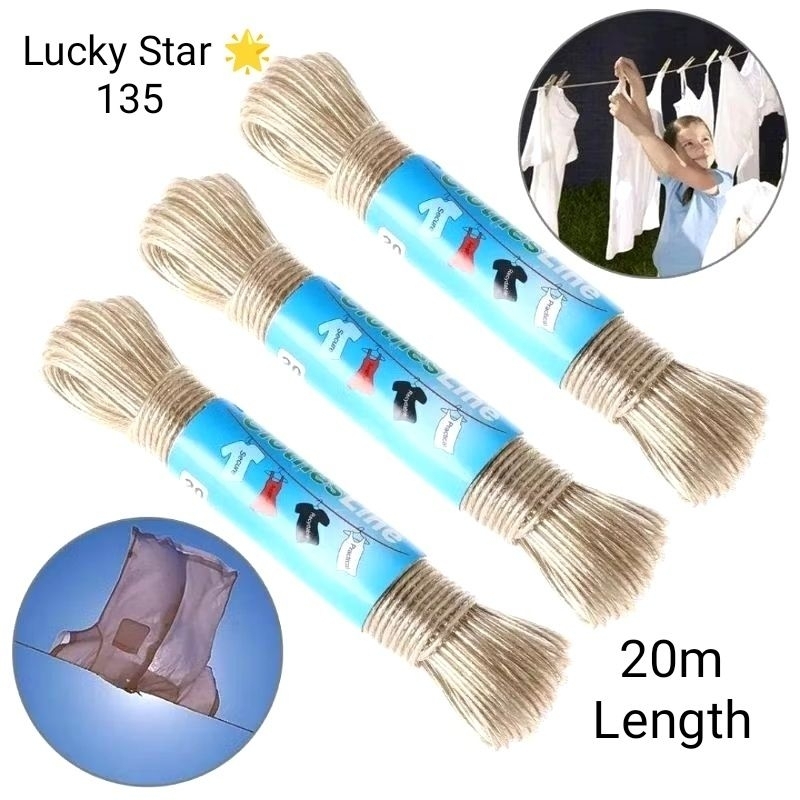 Wire Rope Washing Line Clothesline 20m Length ( Ready Stock ) | Shopee ...