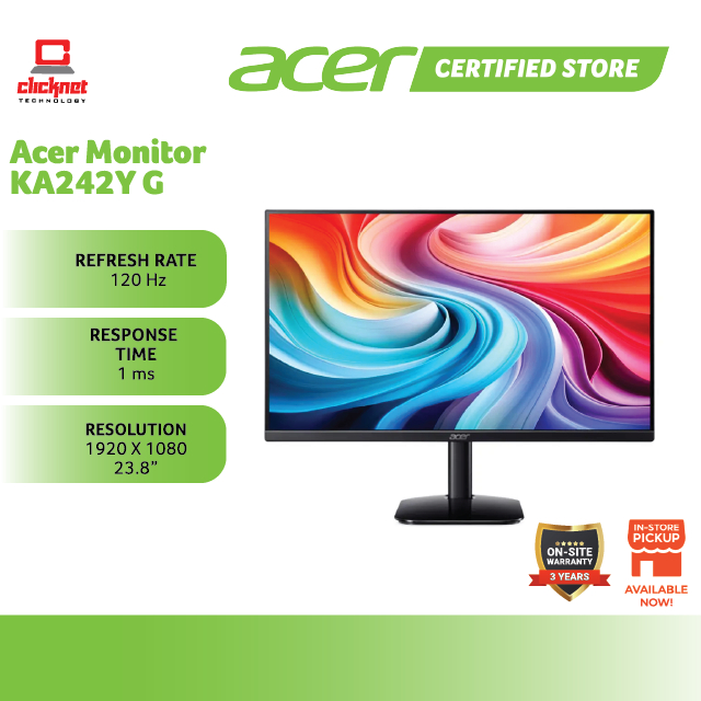 ACER KA242Y GBMIPX 23.8'' FHD IPS 120Hz 1ms MONITOR-BLACK | Shopee Malaysia