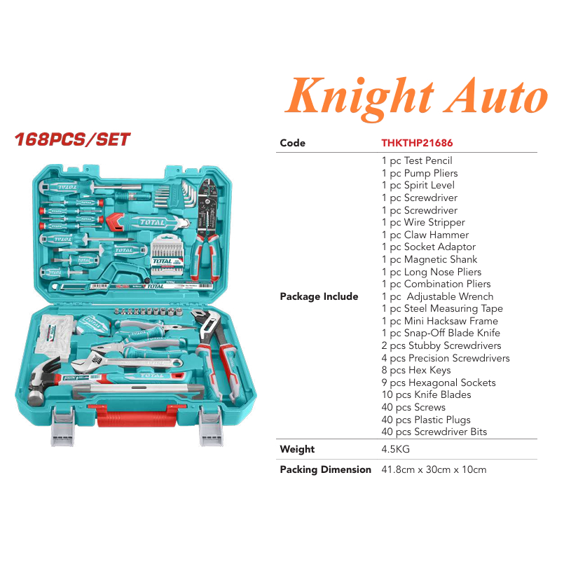 TOTAL THKTHP21686 168 Pcs Handtools Set | Shopee Malaysia
