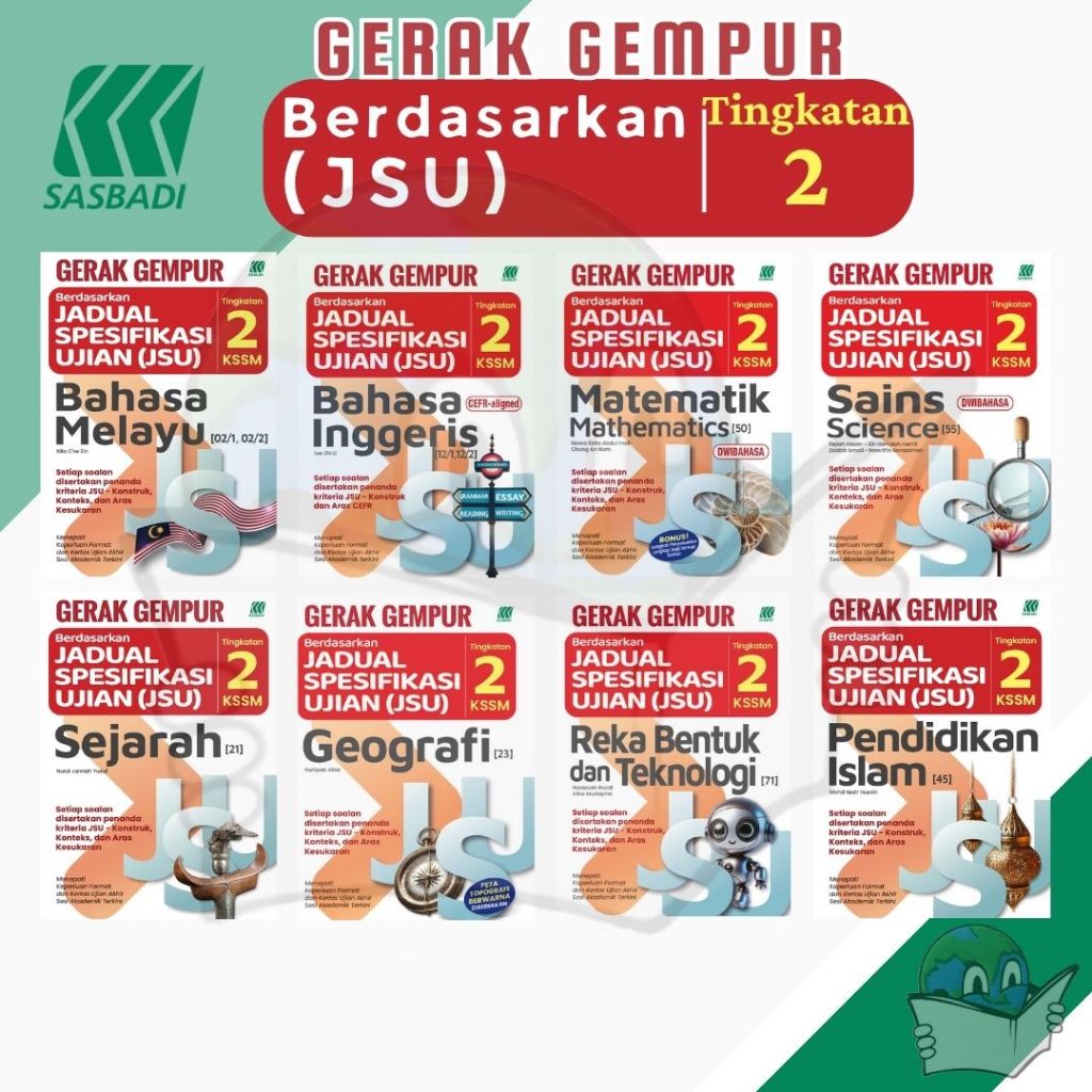 Buku Latihan 2025 Gerak Gempur JSU Tingkatan 2 - B.Melayu/Eng/Mate ...