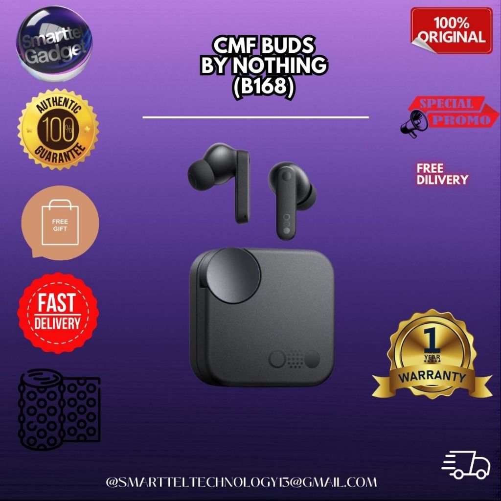 Original Nothing CMF Buds (B168) (Dark Grey) | 1 Year Nothing Warranty ...