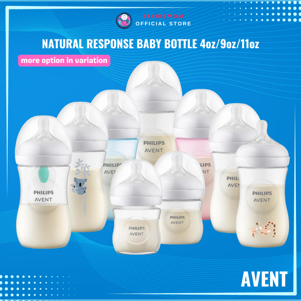Philips Avent Natural Response Baby Bottle 4oz/8oz/9oz/11oz Botol Susu ...